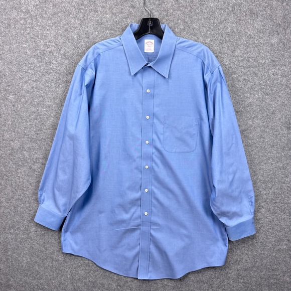 Brooks Brothers | Shirts | Brooks Brothers 346 Mens Blue Noniron Cotton ...
